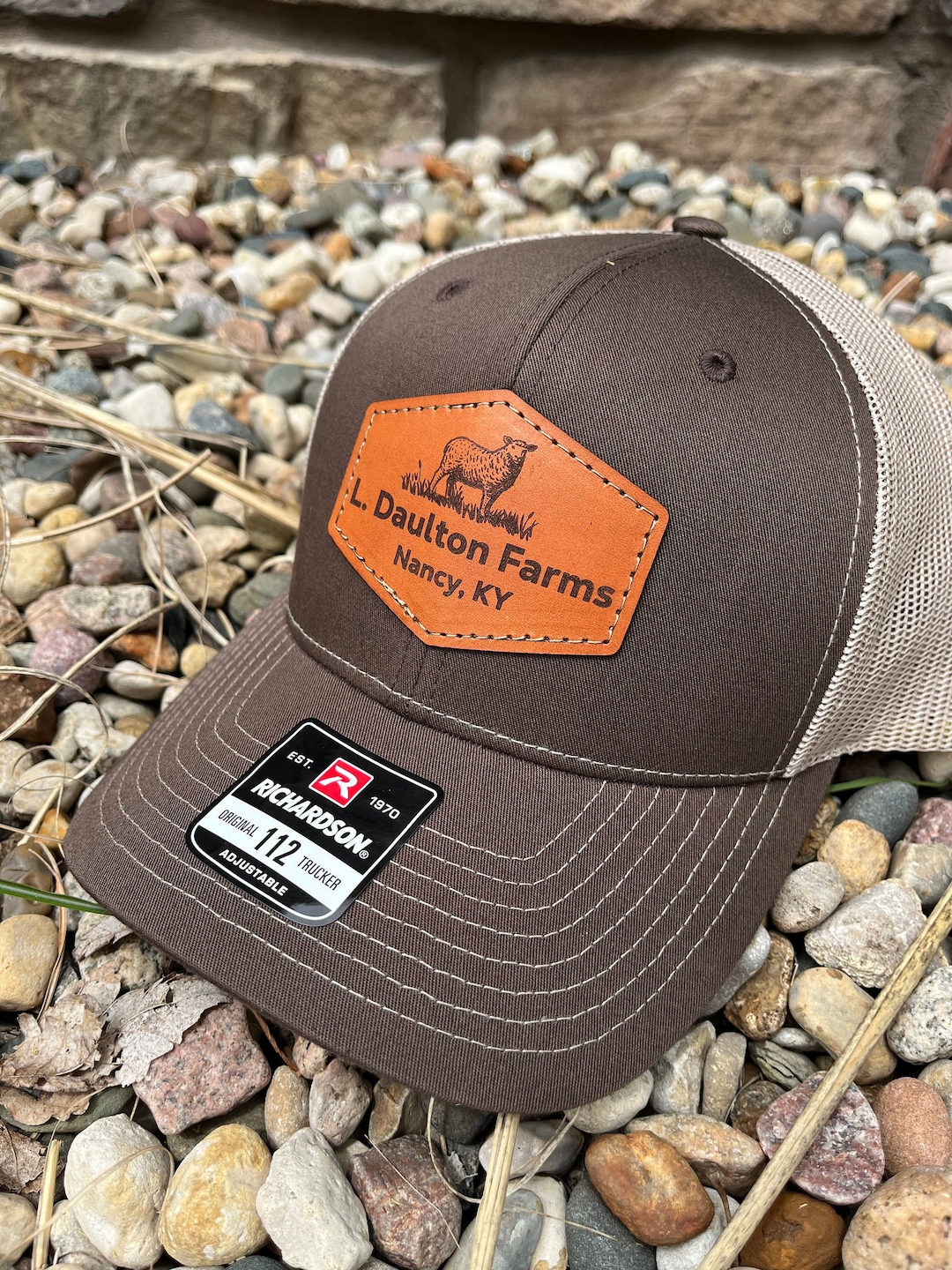 Custom Richardson 112 Laser Engraved Leather Patch Hat- Personalized ...