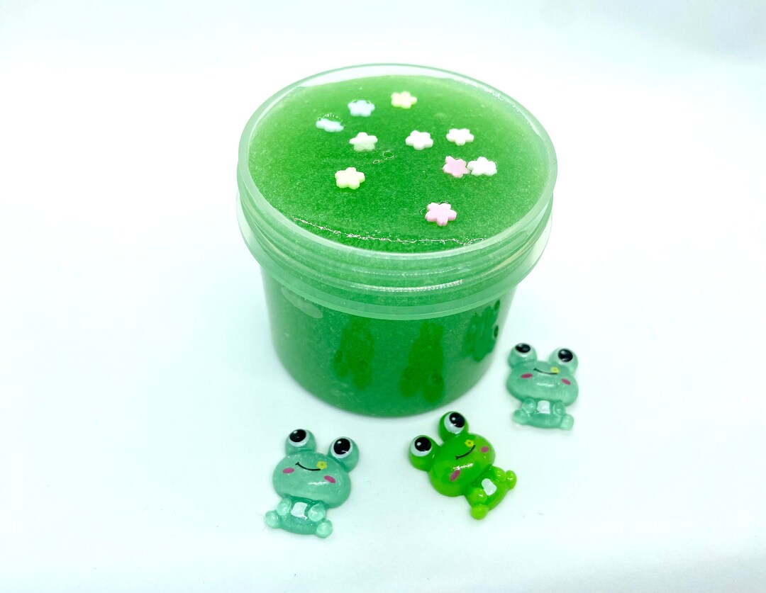 Frog Jelly Slime ASMR Holdable Clear Slime Base With Snow Cabochon ...