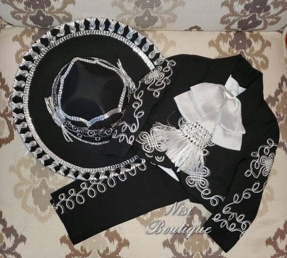 Beautiful 6 Pieces Boy Charro Suit Black With Silver Charro - Etsy