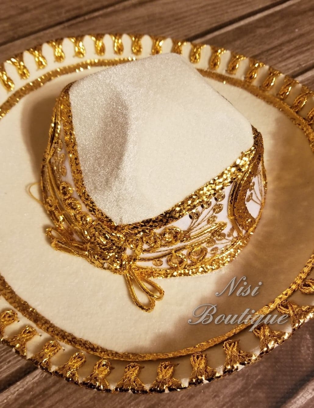 Beautiful Mexican Hand Embroidery Charro Hat Ivory With Gold - Etsy