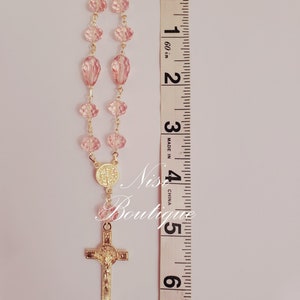 24 Pieces of Mini Rosary Favors Pink Gold, Christening, First Communion ...