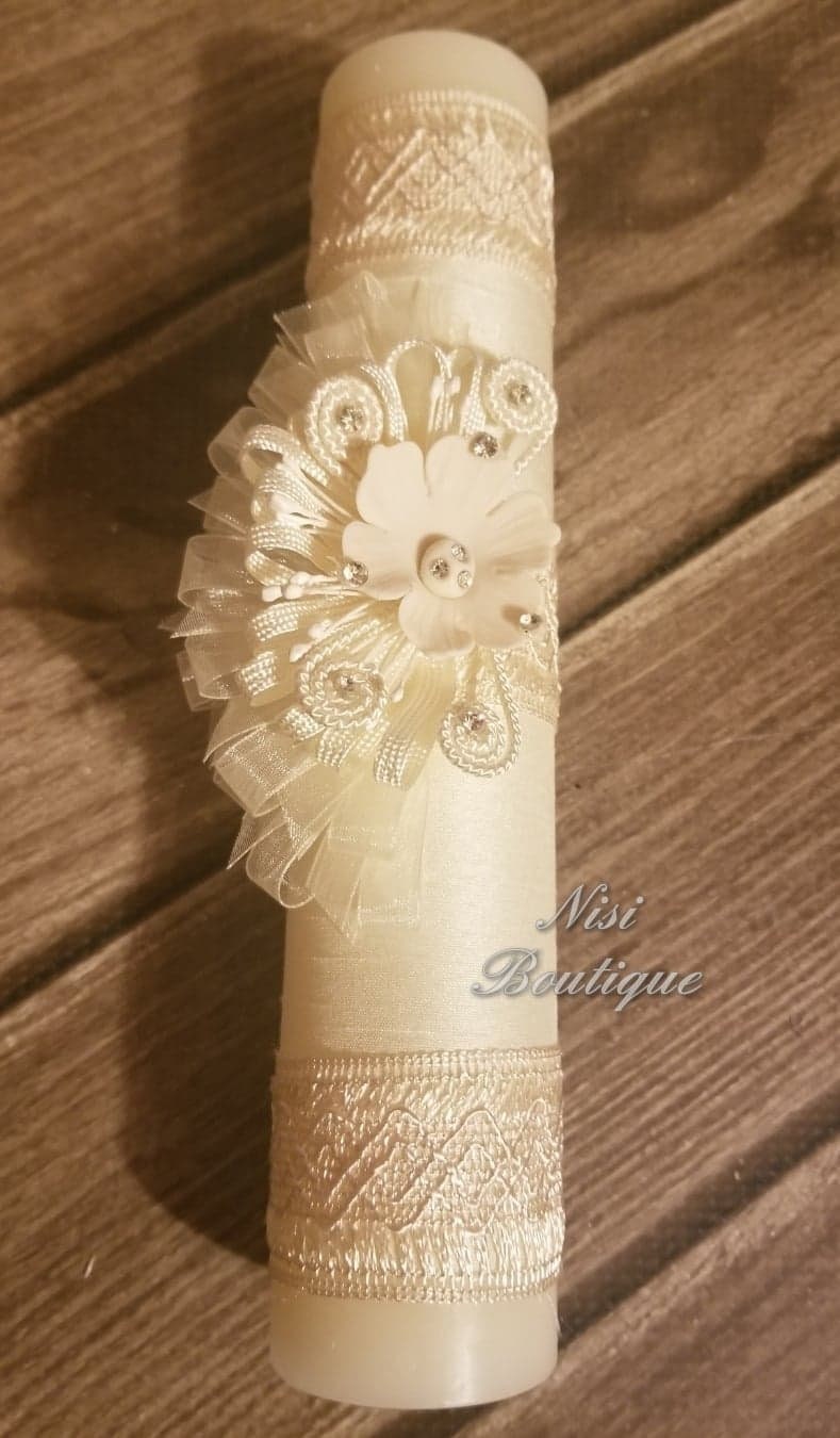Beautiful 4 Pieces First Communion Candle Set, Ivory Confirmation Set ...