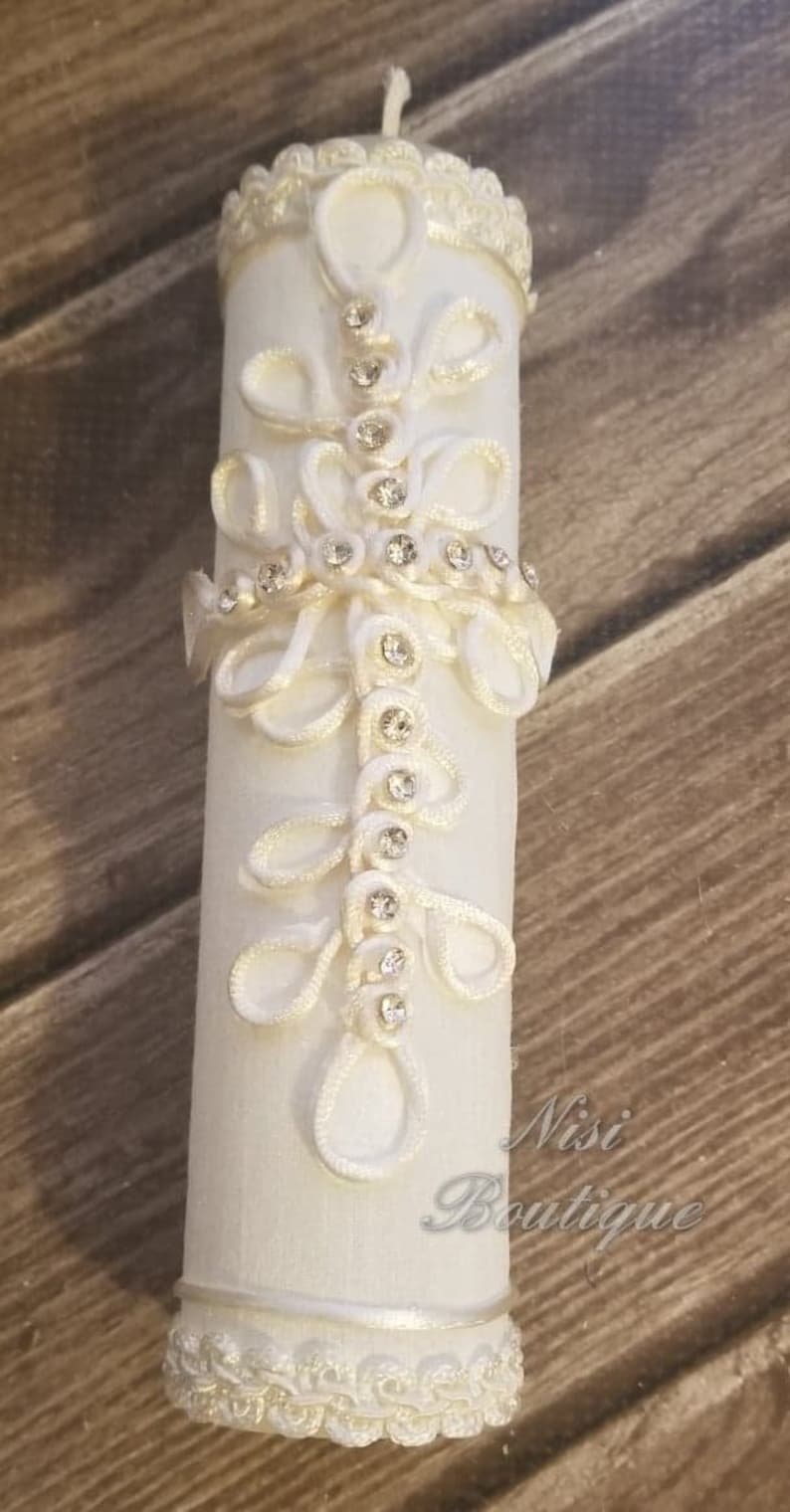 Beautiful English Communion Candle Set Ivory First Communion | Etsy