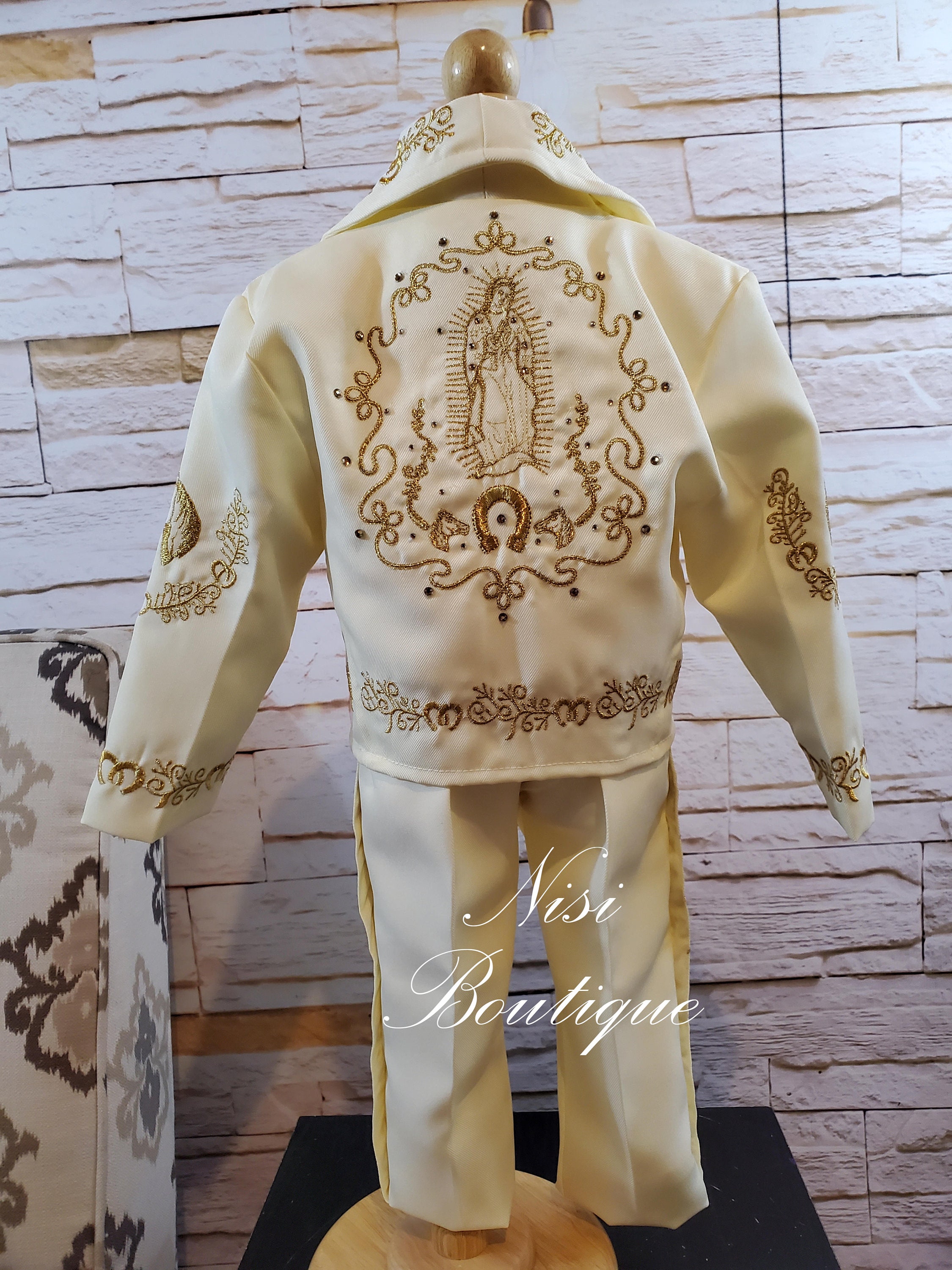 Beautiful 6 Pieces Boy Charro Suit Beige With Gold Charro - Etsy