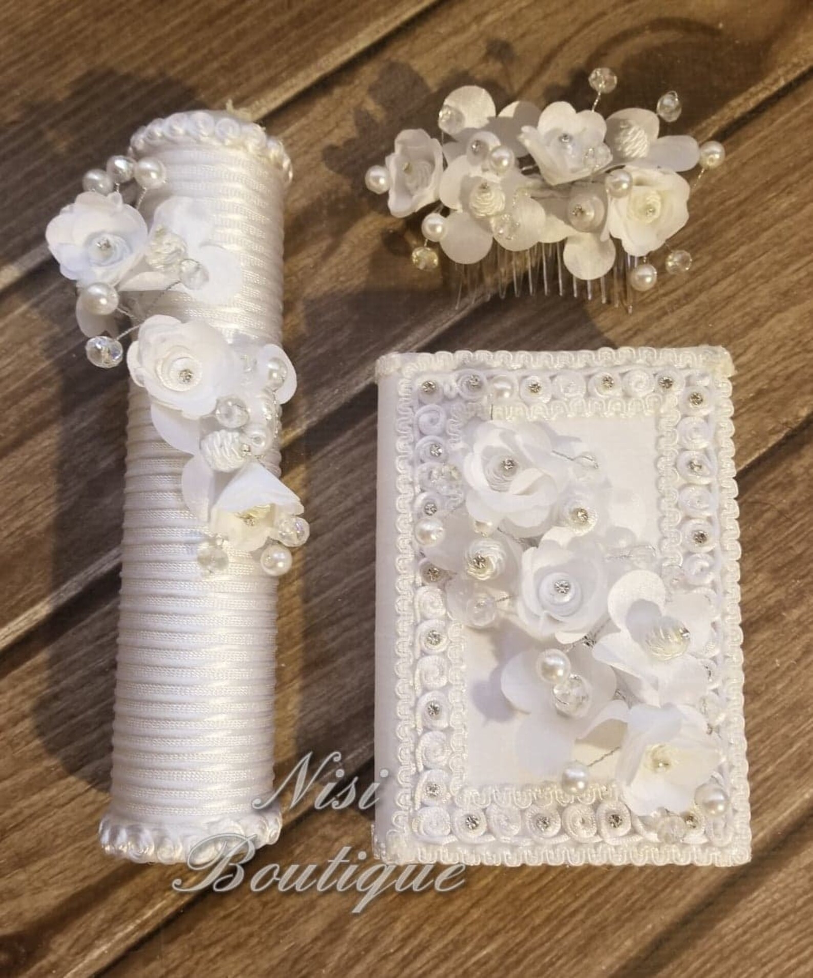 Beautiful 3 Pieces First Communion Candle Set, White First Communion ...