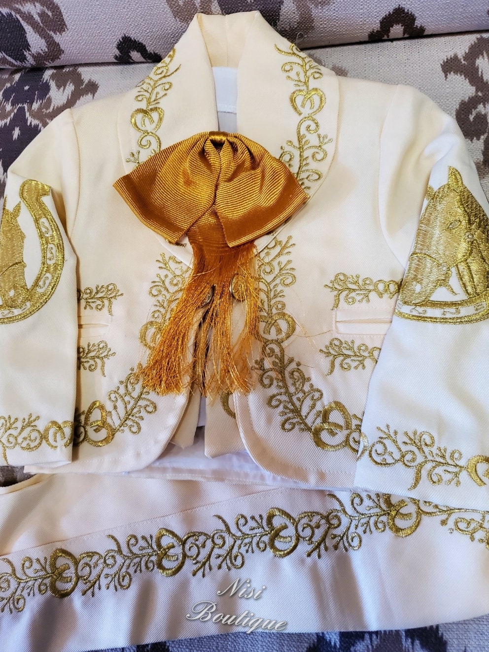 Beautiful 6 Pieces Boy Charro Suit Beige With Gold Charro - Etsy