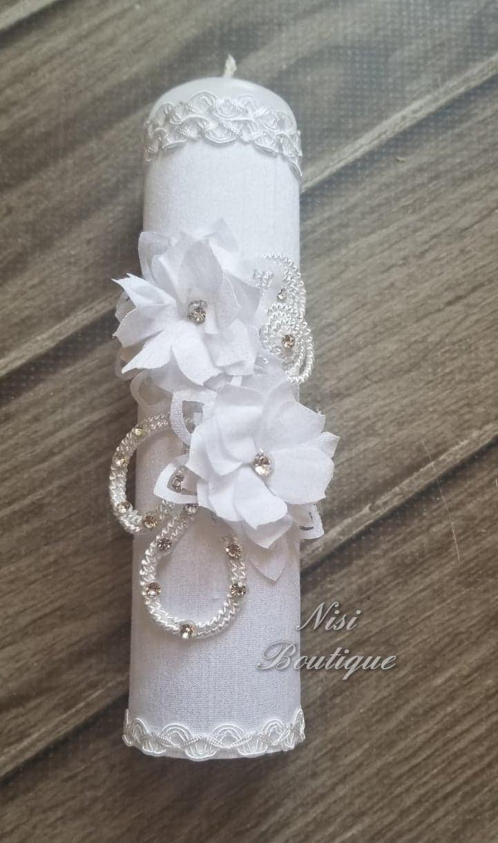 Beautiful 4 Pieces Baptism Candle Set, White Baptism Set, Baptism ...
