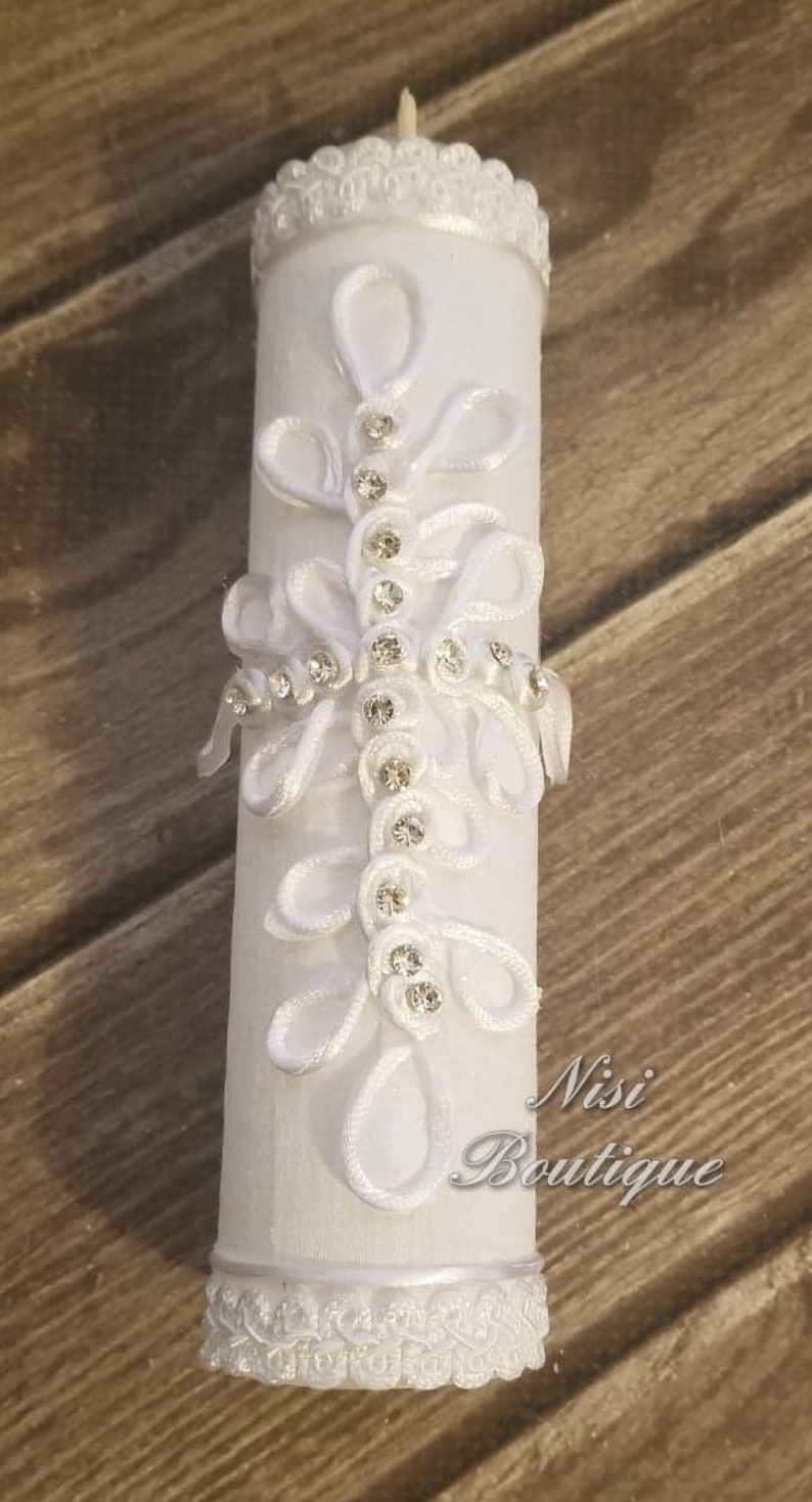 Beautiful Spanish Communion Candle Set, White First Communion Spanish ...