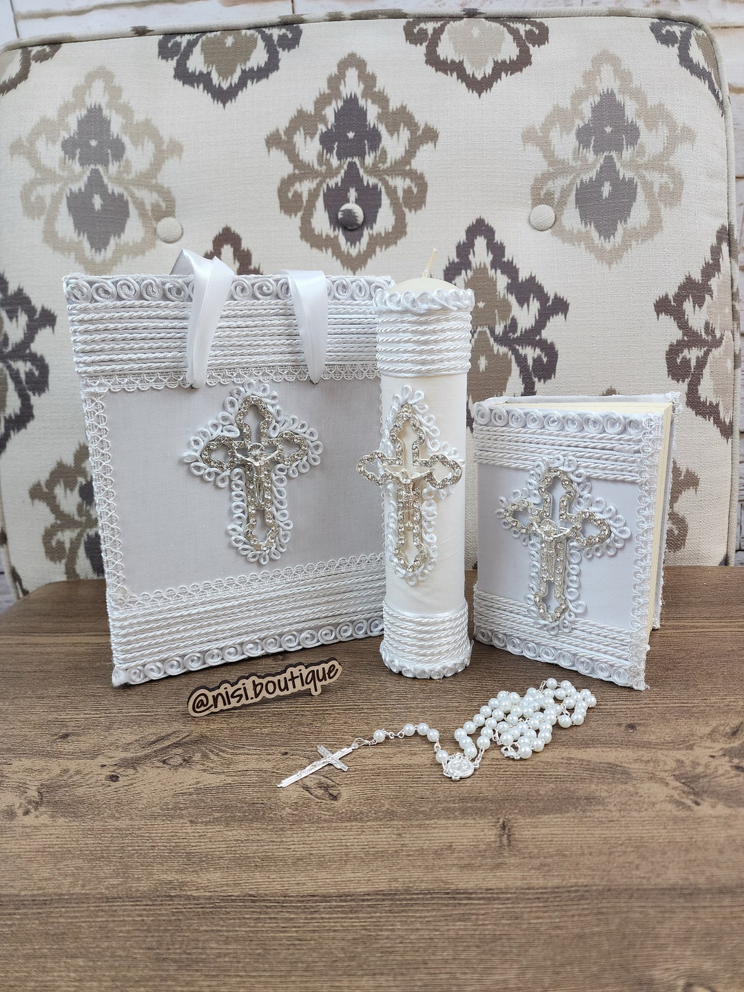 Unique First Communion or Confirmation Candle Set 4 Pc Handmade White ...