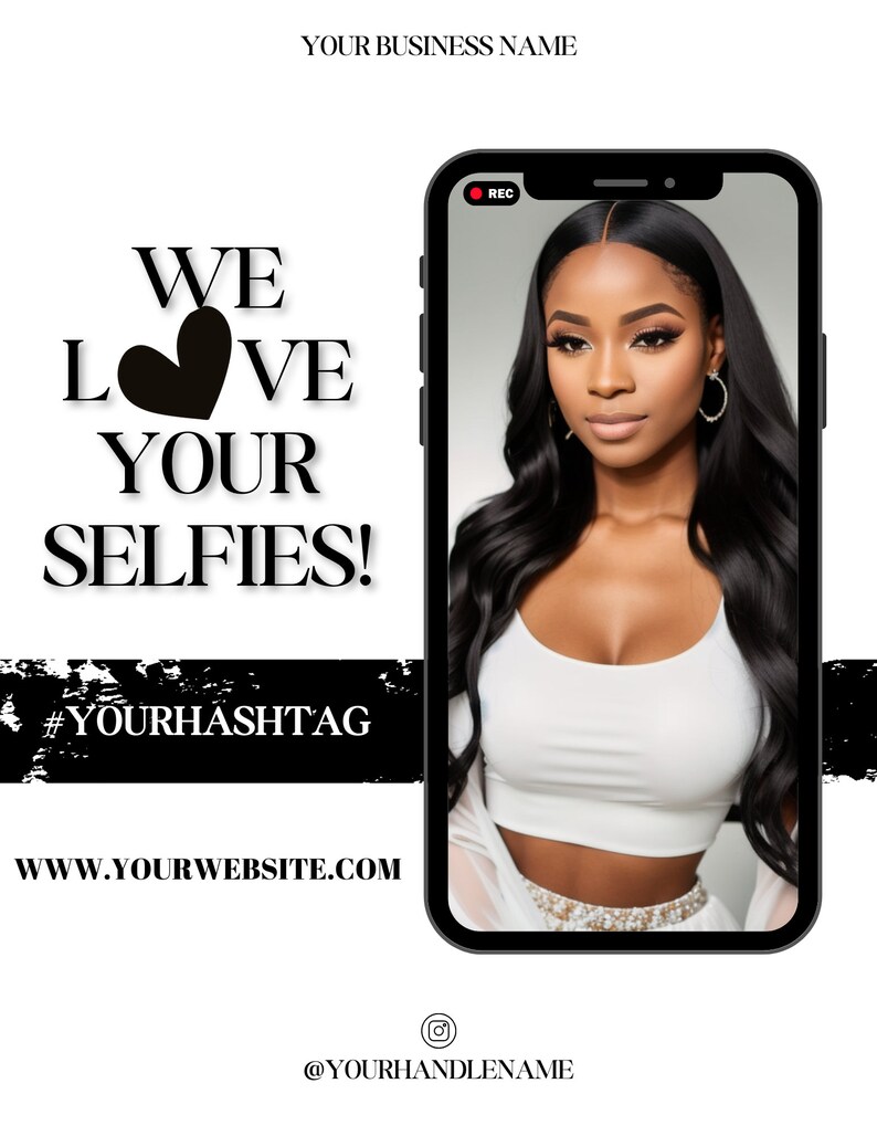 Tag Us in Your Selfie Flyer, We Love Selfies, DIY Social Media ...