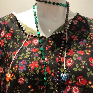 Boho Floral Purple/turquoise/black Pure Cotton Shirt for Summer, Boho ...