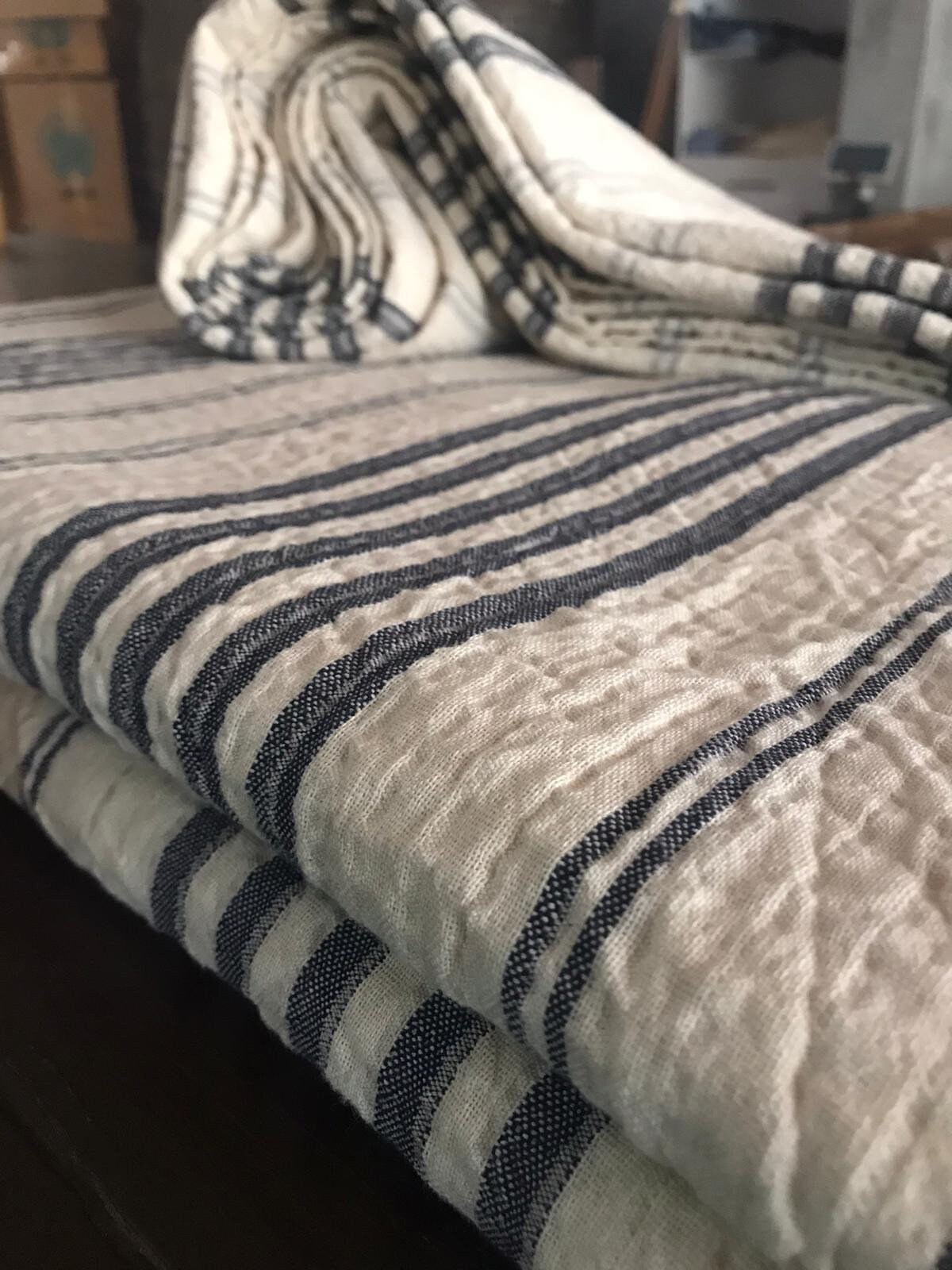 King/queen Striped Muslin Super Soft Quilt.turkish Cotton - Etsy