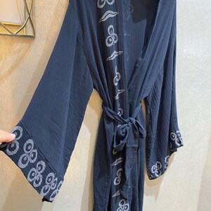 Black Muslin Mens Hooded Robe, Turkish Cotton Hooded Kimono Robe ...