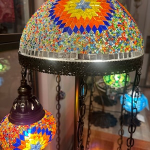 Special Green Turkish Mosaic 7 Glass Tall Lamp,/ - Etsy