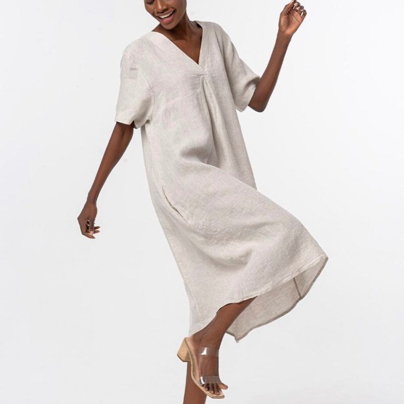 Natural Linen Dress - Etsy