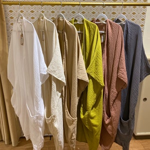 Summer Beach Caftan Jacket, Turkish Cotton Muslin Fabric Made ...