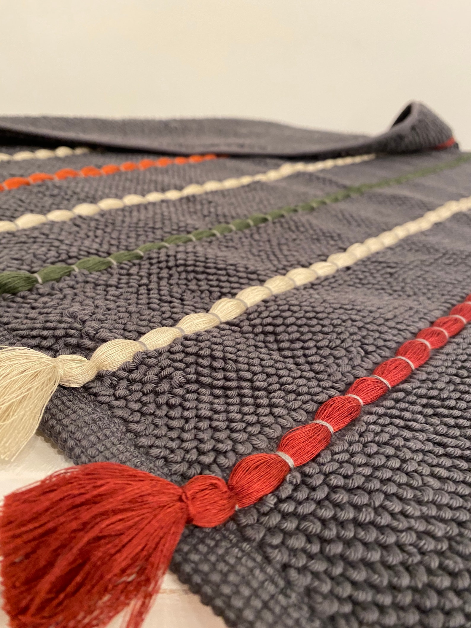 Organic Turkish Cotton Bath Mat With Tassel Detail (80cm/50cm), Mothers ...