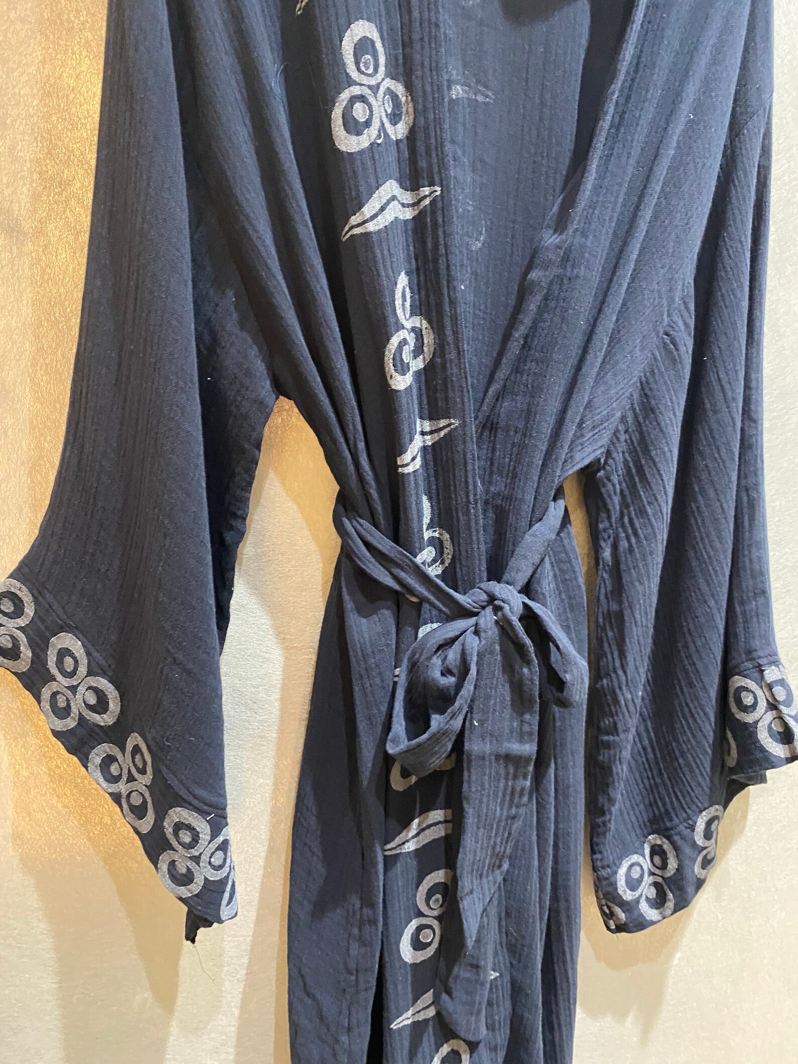 Black Muslin Mens Hooded Robe, Turkish Cotton Hooded Kimono Robe ...