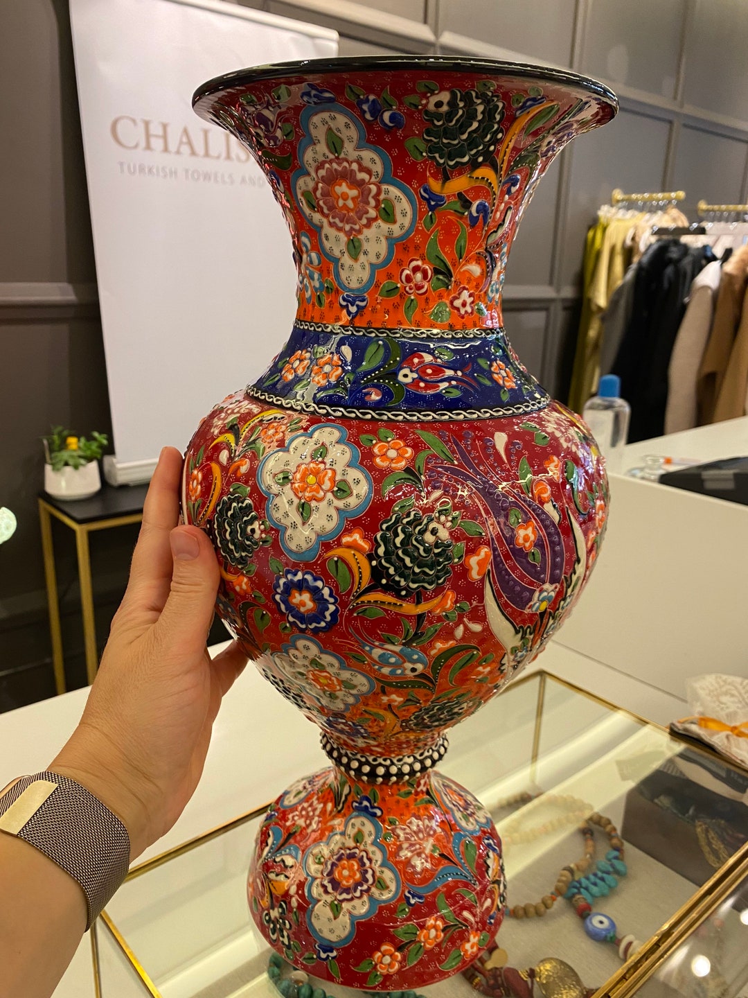 Big Size Red Color Turkish Ceramic Vase Handmade, Christmas Gift - Etsy