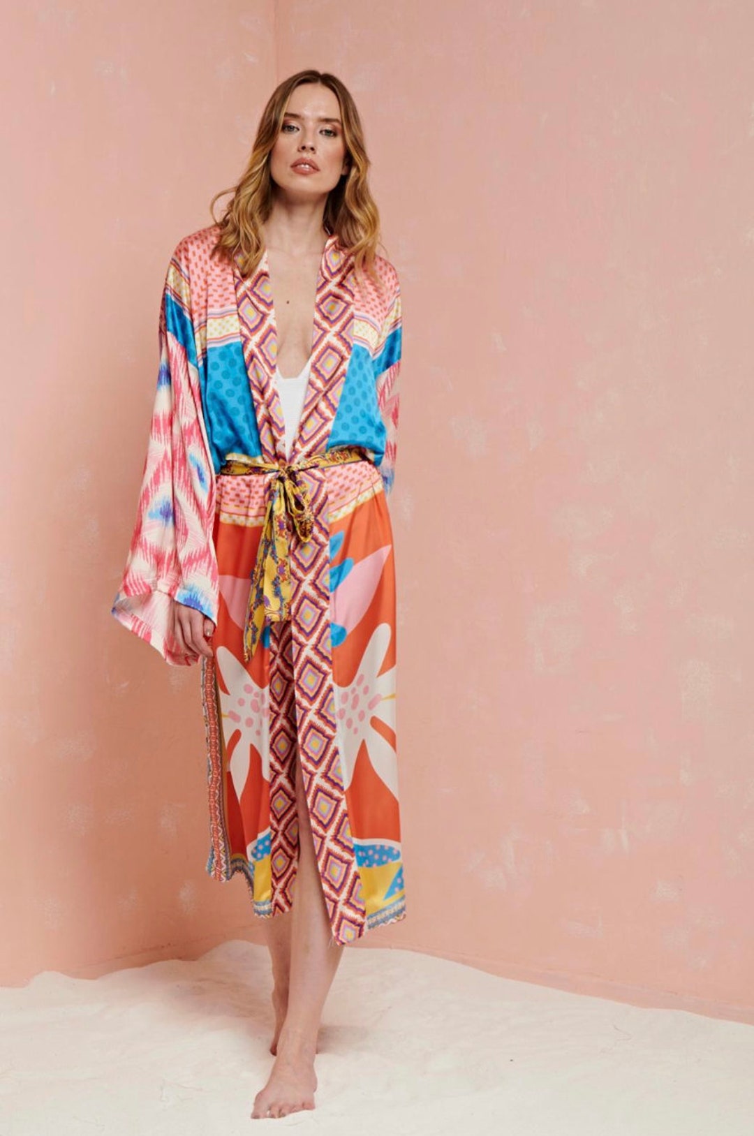 Flowers Boho Kimono Robe, Bridesmaid Robe, Kimono Bridal Boho Robe ...