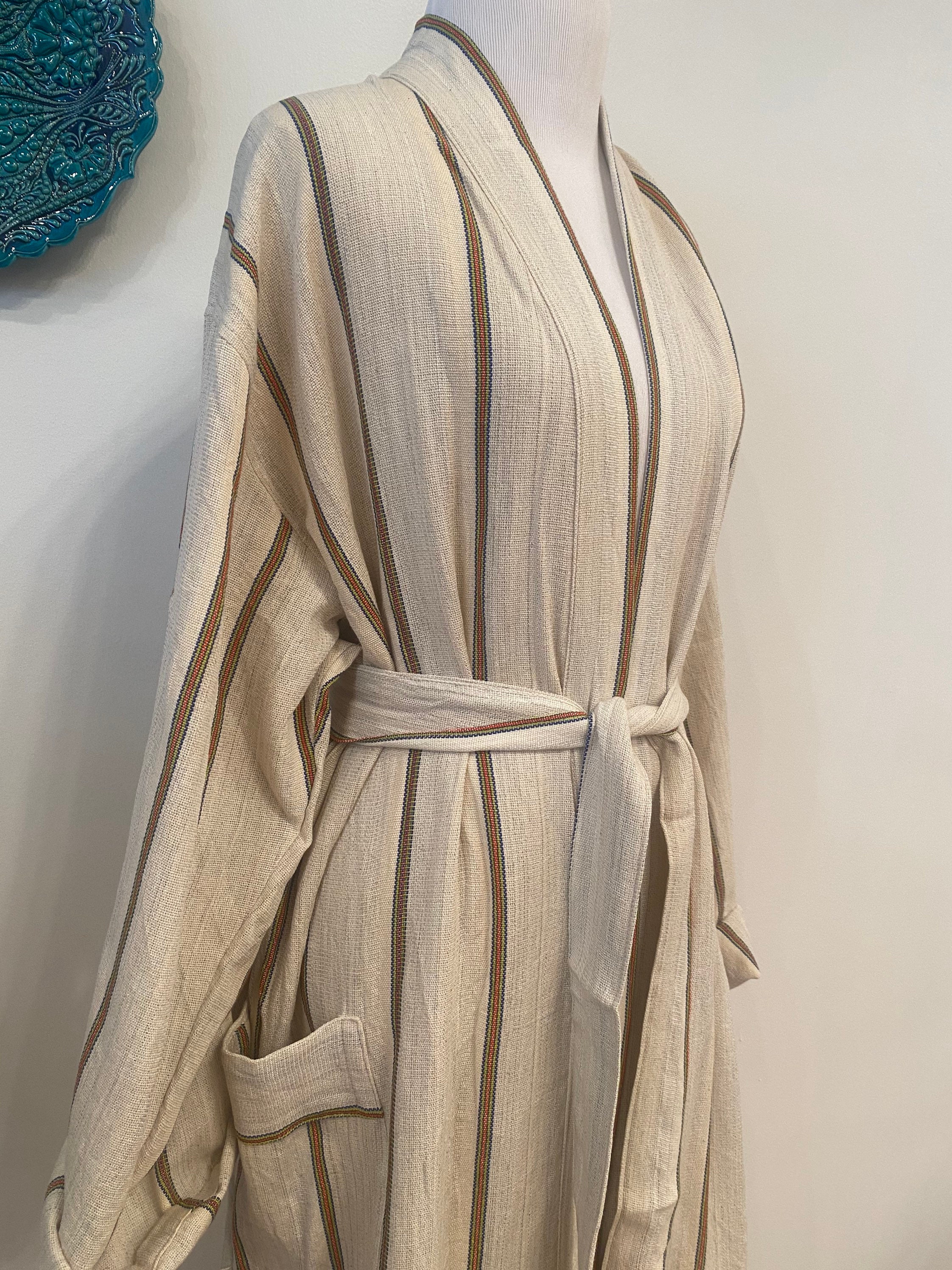 Pure Turkish Cotton Beige Bathrobe, Lightweight Spa Robe, Mothers Day ...