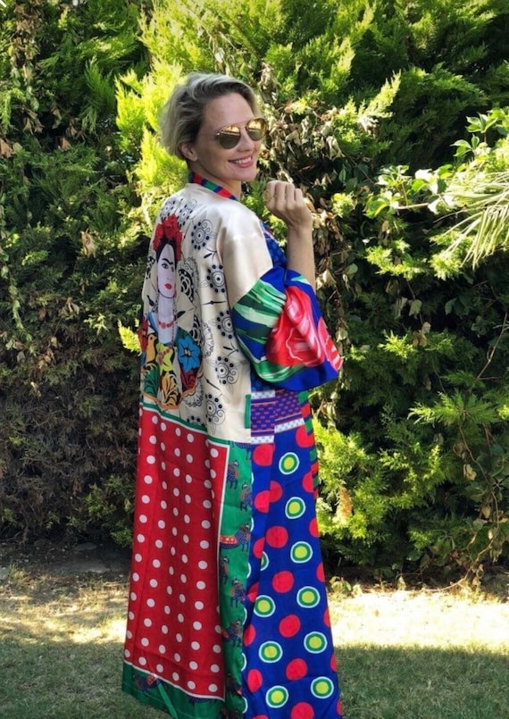 Frida Kahlo Boho Kimono Robe, Bridesmaid Robe, Kimono Bridal Frida Kahlo Boho Kimono Robe, Bridesmaid Robe, Kimono Bridal