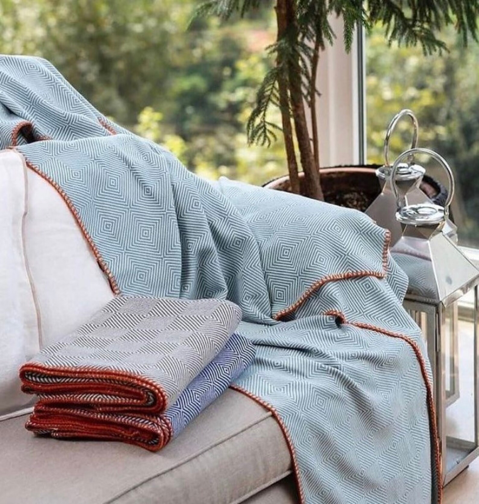 Turkish Cotton Throw Blanket(40"/80”)gray Turkish Cotton Throw, Gift ...