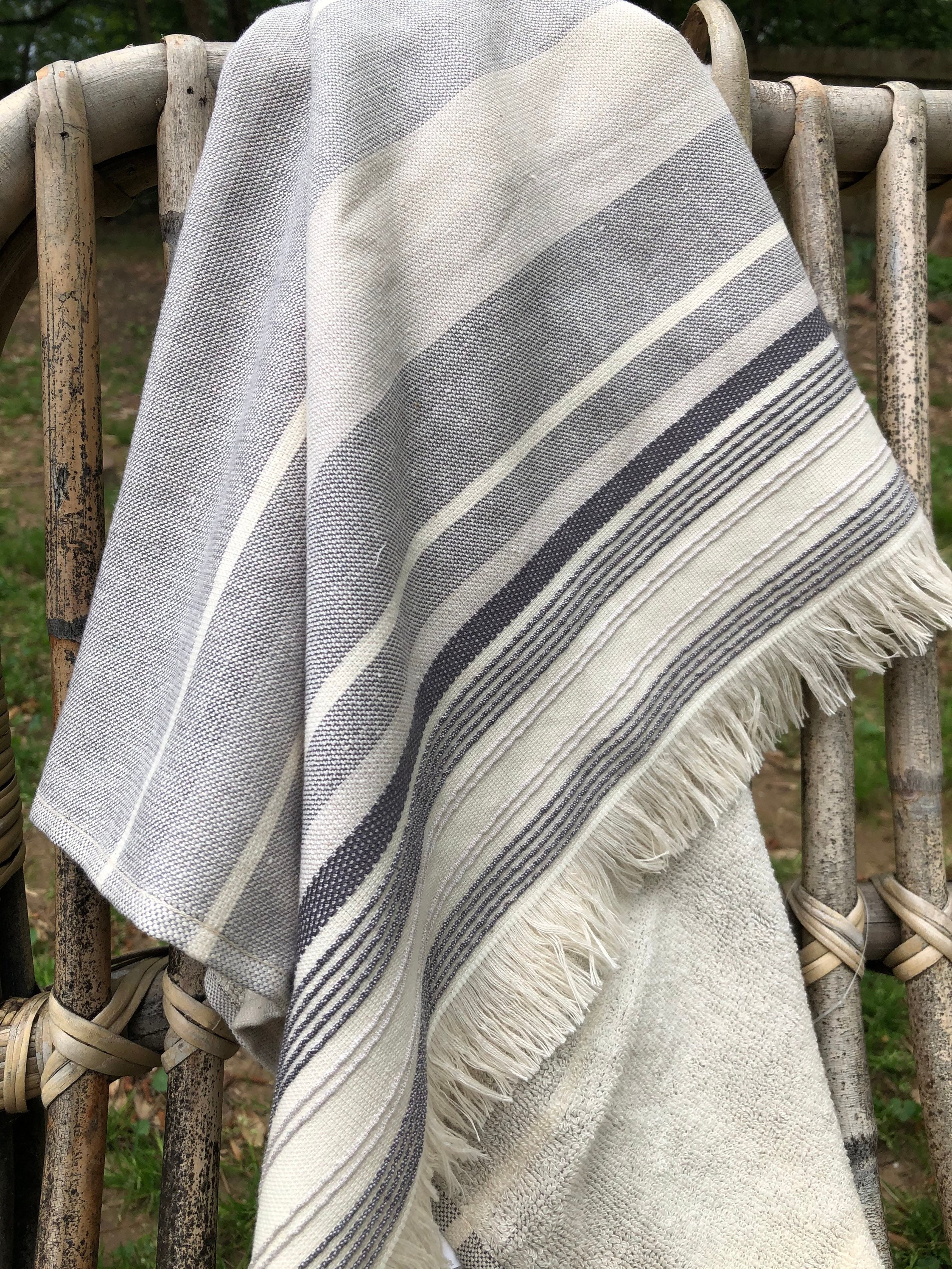 Gray Turkish Cotton Terry Bath Towel, Super Soft, Hand/face Towel Set ...
