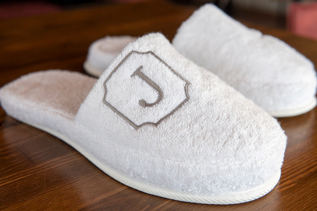 Unisex Personalized Terry Cloth Slippers, Turkish Terry Luxury ...
