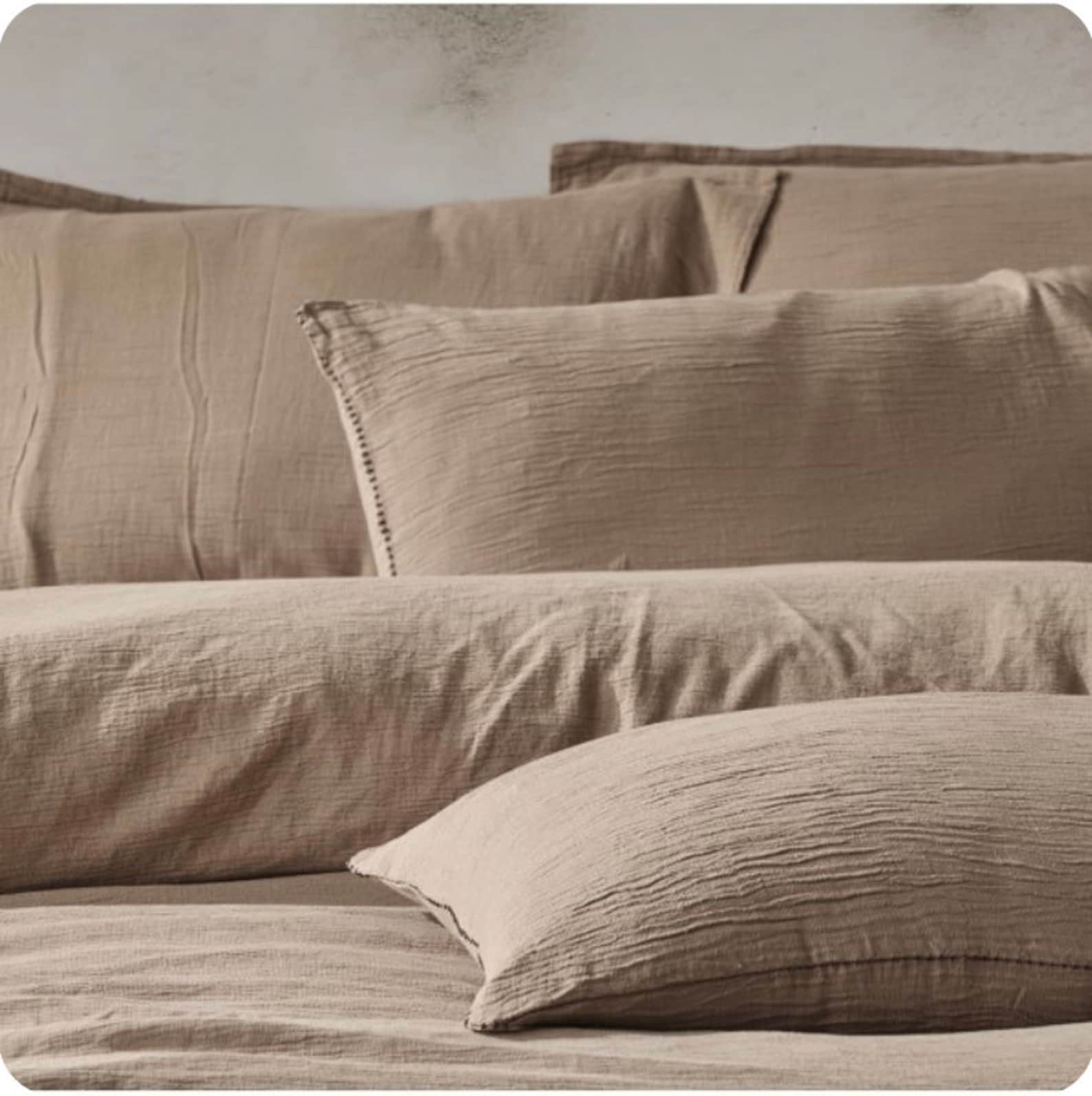 Linen Bedding Set Beigesoftened and Washed Linen Quilt - Etsy