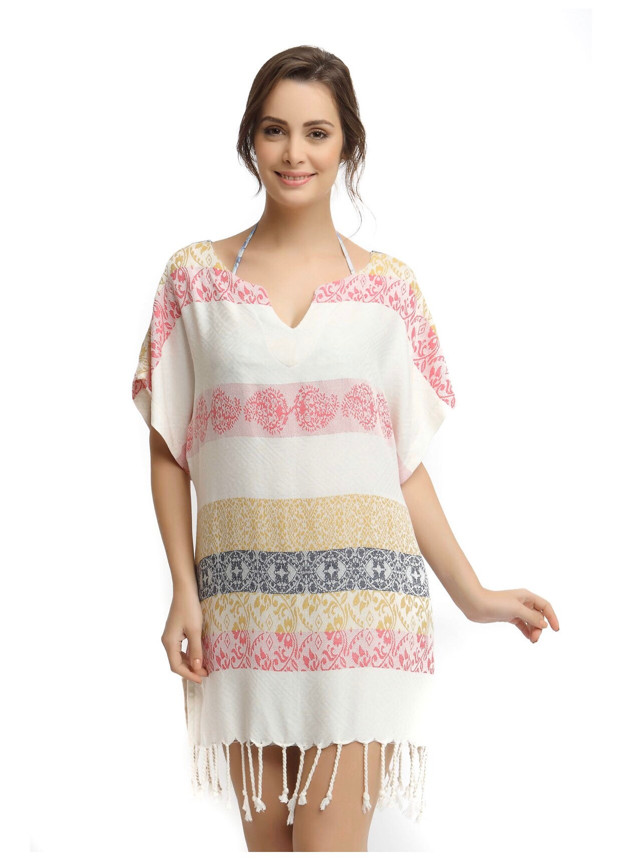 White Cotton Tunic Beach Cover up With Bag bamboo Short - Etsy