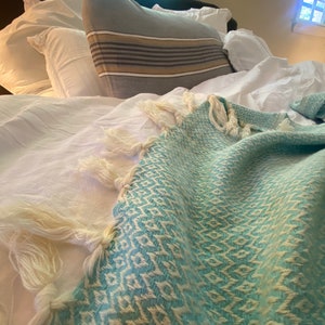 King/queen Blue,turquoise Duvet,turkish Cotton Blanket in Throw Blanket ...