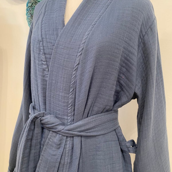 Womens Blue Hooded Robe - Etsy