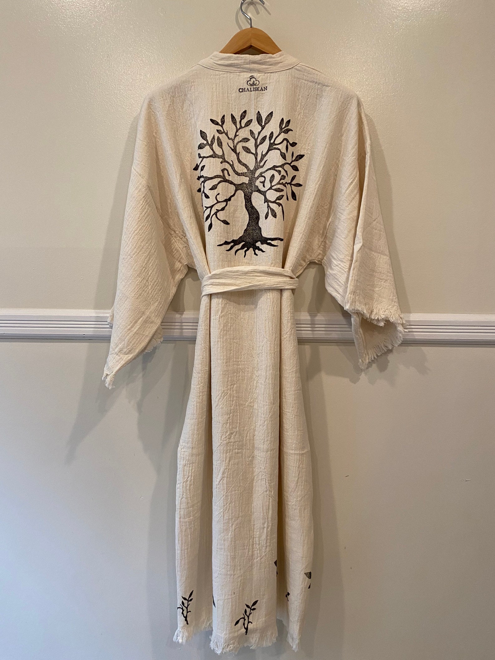 Warm Muslin Ivory Long Kimono Robeturkish Cotton Kimono Robe | Etsy