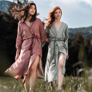 Alvina Kimono Bathrobe,loose Turkish Organic Cotton Kimono, Cinnamon ...