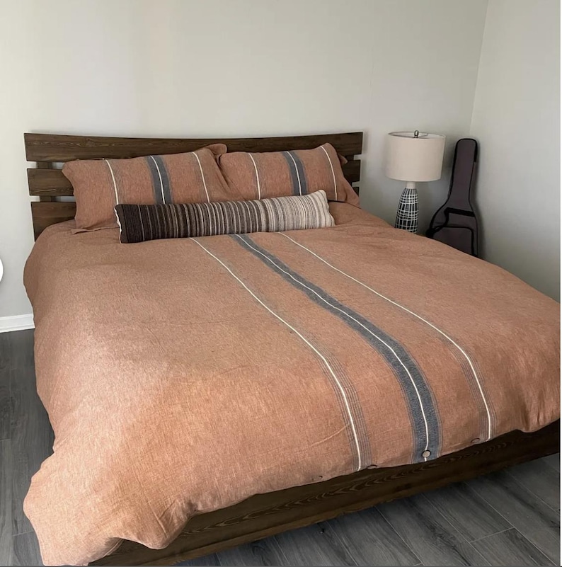 Pandora Linen Cotton Blend Bedding Set, Queen or King - Etsy