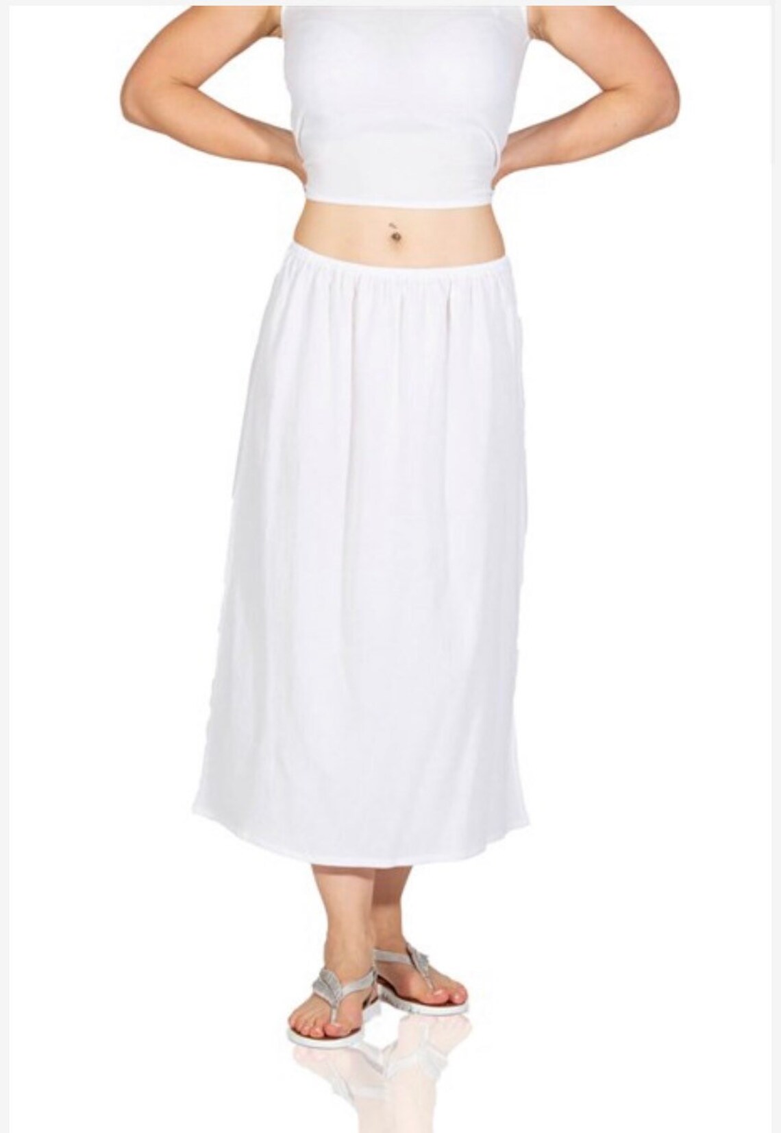 Turkish Cotton Maxi Half Dress Slip , White, Black Gauze Cotton Under ...