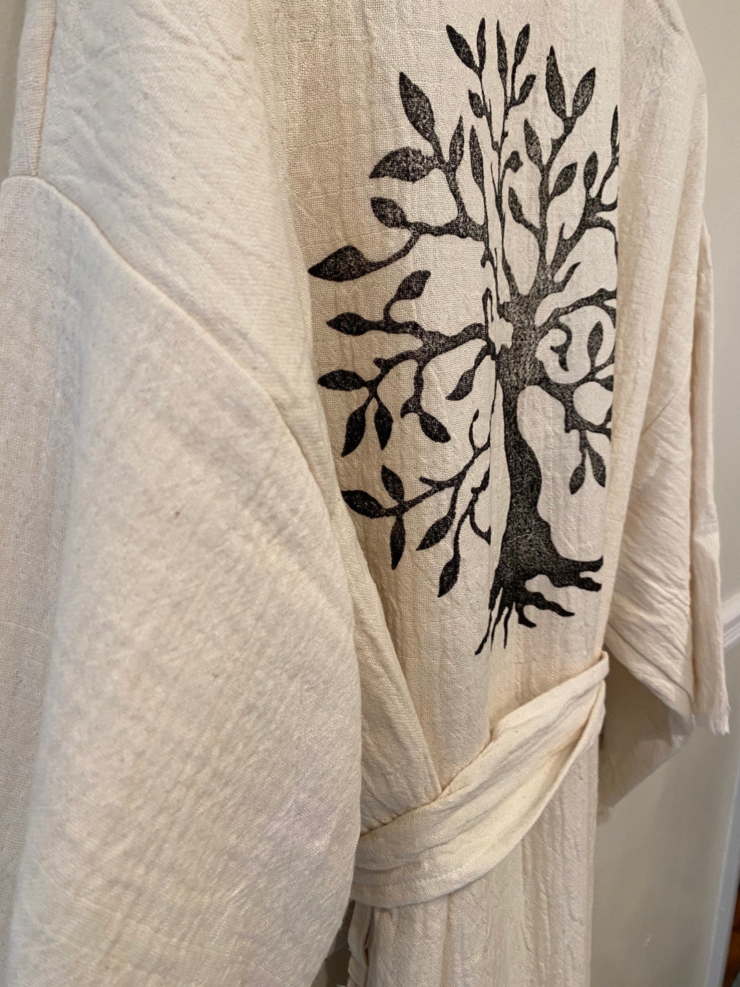 Warm Muslin Ivory Long Kimono Robe,turkish Cotton Kimono Robe ...