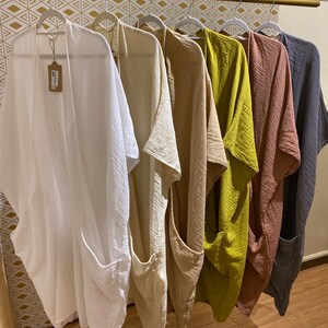 Summer Beach Caftan Jacket, Turkish Cotton Muslin Fabric Made ...