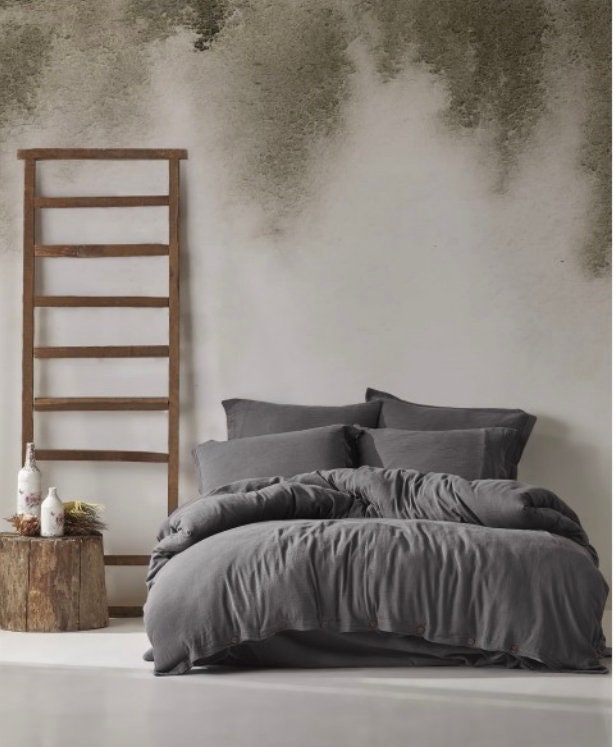 Linen Bedding Set Beigesoftened and Washed Linen Quilt | Etsy