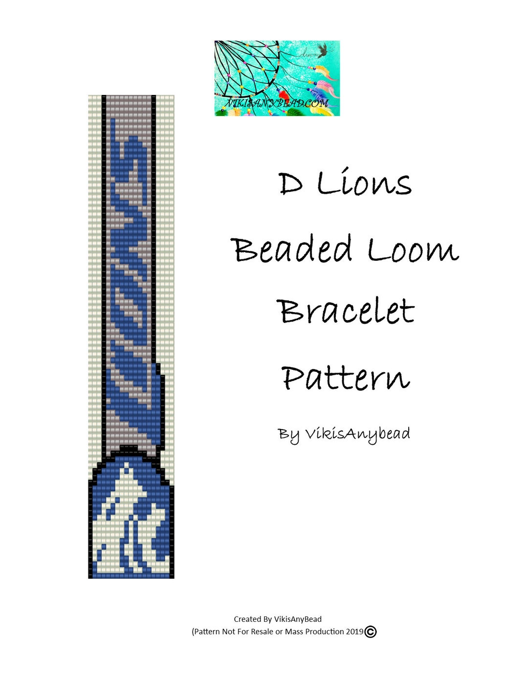 D Lions Beaded Loom Bracelet Pattern by Vikisanybead - Etsy