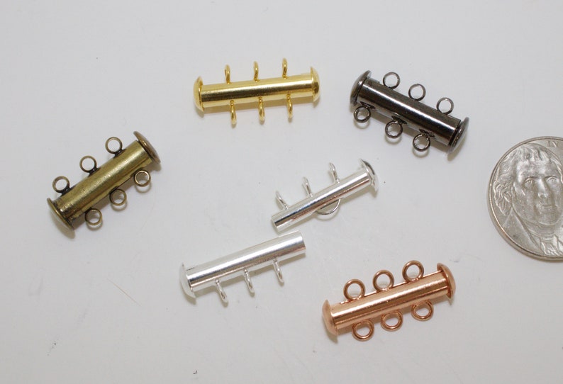Classy 3 Strand Brass Slide Lock or Magnetic Slide Clasp 1PC - Etsy