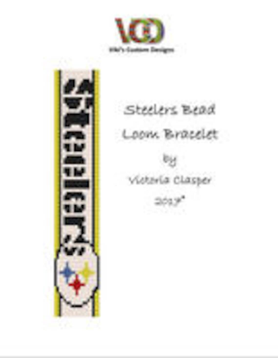 Steelers Bead Loom Bracelet by Vikiscustomdesigns - Etsy