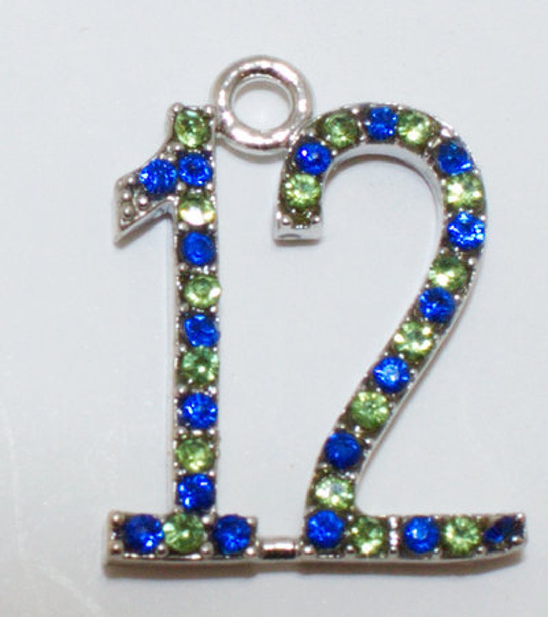 Seahawk Inspired Sapphire Blue and Green Crystal Large Custom Crystal ...