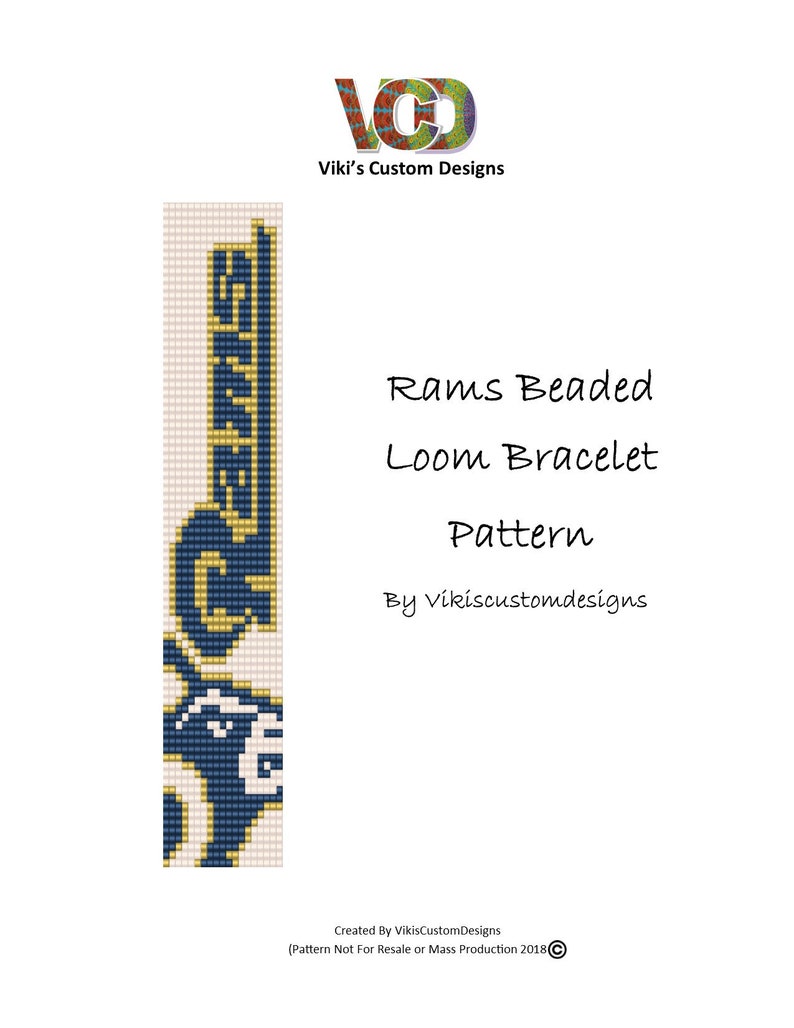 Rams Beaded Loom Bracelet Pattern by Vikiscustomdesigns - Etsy