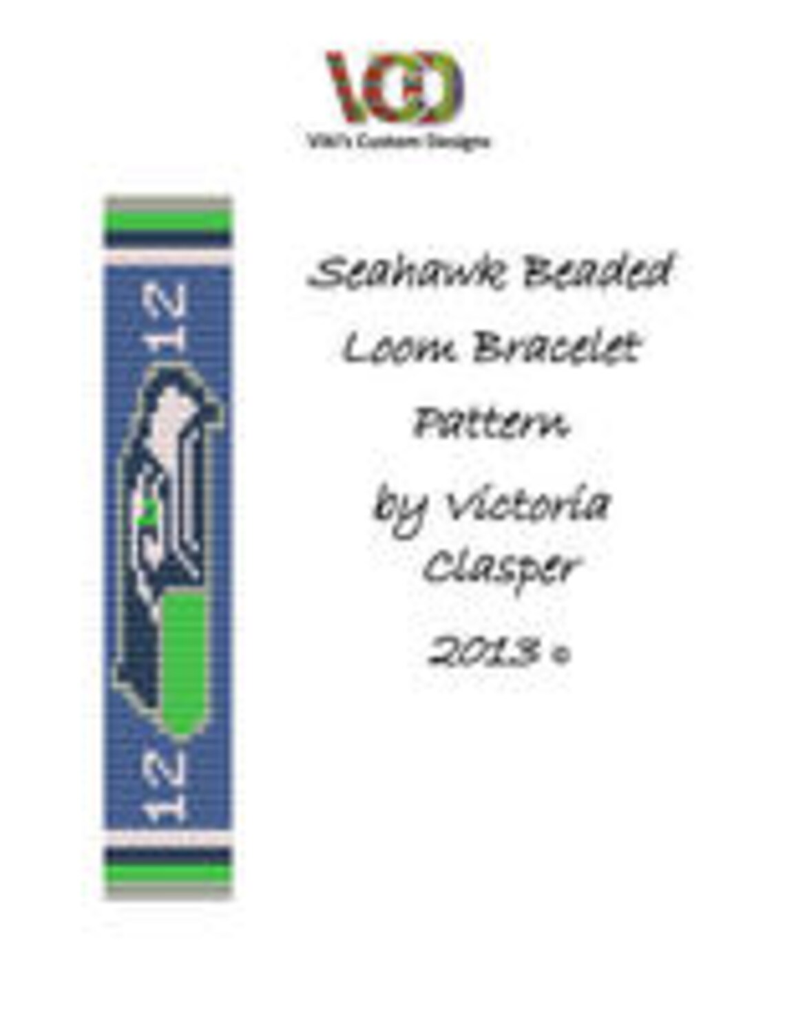 Original Seahawks Bead Loom Pattern by Viki Clasper - Etsy