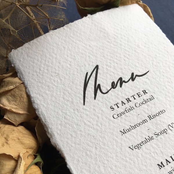 Textured Menu Paper - Etsy