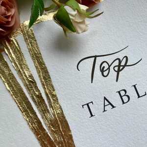 Table Numbers Printed on Handmade Paper With or Without Gold, Silver or ...
