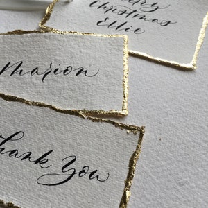 Custom Gift Tag With Gold Leaf and Custom Ribbon Colour - Personalised ...