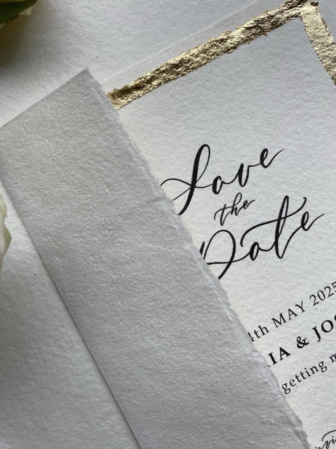 Save the Date Cards With or Without Gold Foil - Handmade Save the Date ...